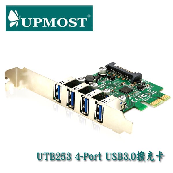 【MR3C】含稅 UPMOST 登昌恆 Uptech UTB253 PCI-E 4-Port USB3.0擴充卡 | 蝦皮購物