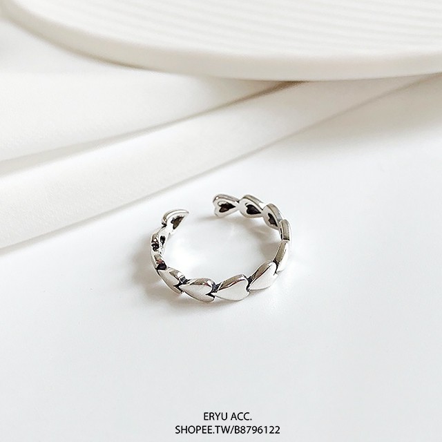 【ERYU】現貨｜沿途有你 - 小愛心銅製開口戒 可調節大小 | 蝦皮購物
