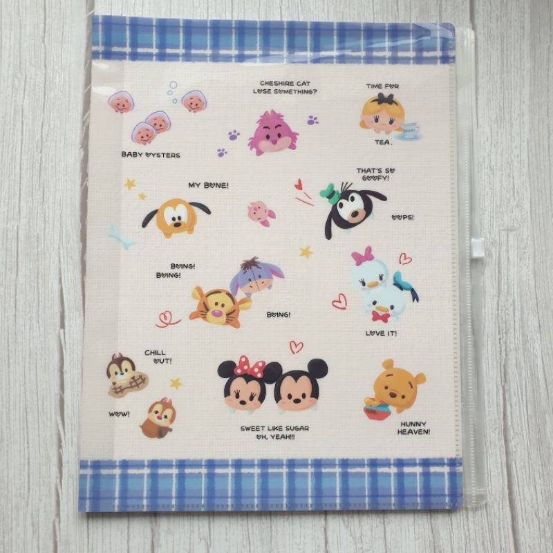 【出清】F0 迪士尼 正版授權 TSUMTSUM 日本進口 多層資料夾 夾鍊袋 文件夾 可放A3 A4尺寸 | 蝦皮購物