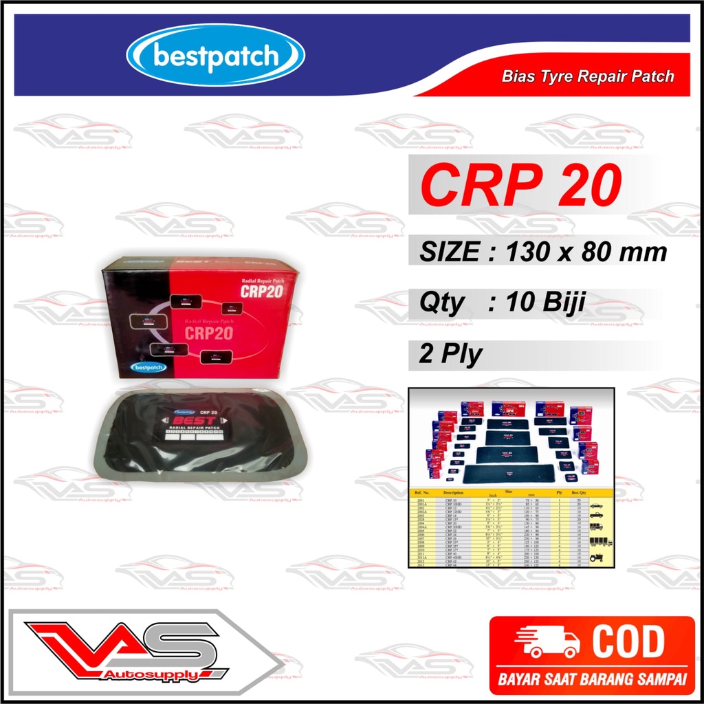 Crp 20 Bestpatch 徑向橡膠貼片外輪胎貼片 1 盒內容 10 個 | 蝦皮購物
