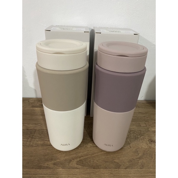 AURA 艾樂-隨行提手真陶瓷保溫杯525ML 白色 | 蝦皮購物