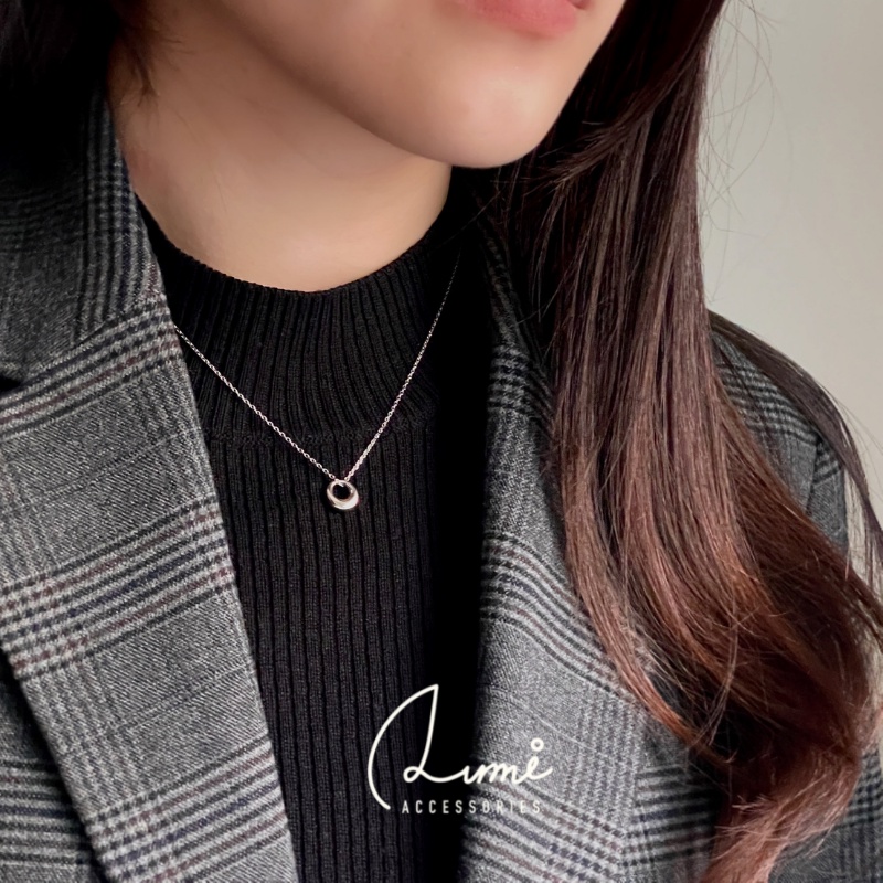 [ALUMI] 甜甜圈｜S925純銀 鍍18K金 簍空小圓圈 項鍊 短項鍊 飾品 純銀項鍊 | 蝦皮購物