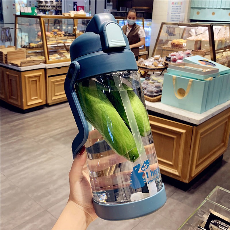 嚴選夯貨 ⚡夏季運動水壺防漏防摔耐熱水杯男女健身隨行杯大水壺 ins大容量運動水杯水瓶彈跳式杯子吸管水壺2000ml送貼 | 蝦皮購物