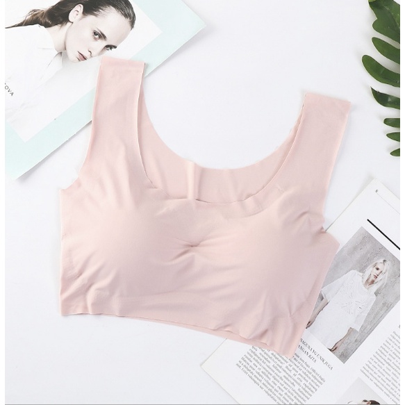 Onedays 日本安心內衣 一片式冰絲寬肩無痕無鋼圈背心 內衣 小可愛 睡衣 運動瑜珈睡眠 大尺碼厚墊防外擴 C998 | 蝦皮購物