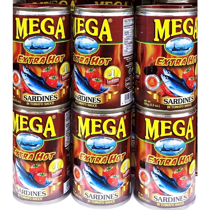 菲律賓🇵🇭MEGA Sardines Extra Hot 超辣 沙丁魚罐頭 155g | 蝦皮購物