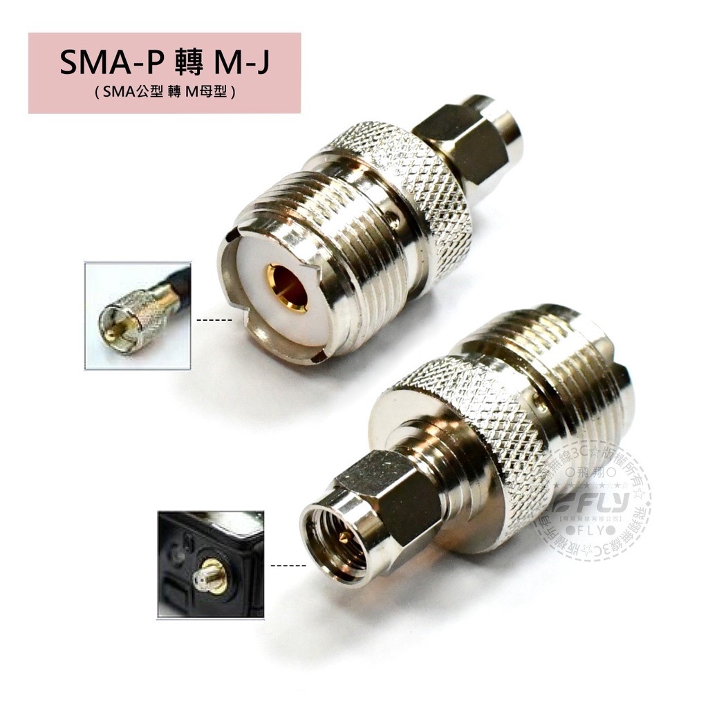【飛翔商城】無線電 轉接頭 SMA-P SMA-J BNC-P M-J 對講機轉車機天線 手持機接訊號線 | 蝦皮購物