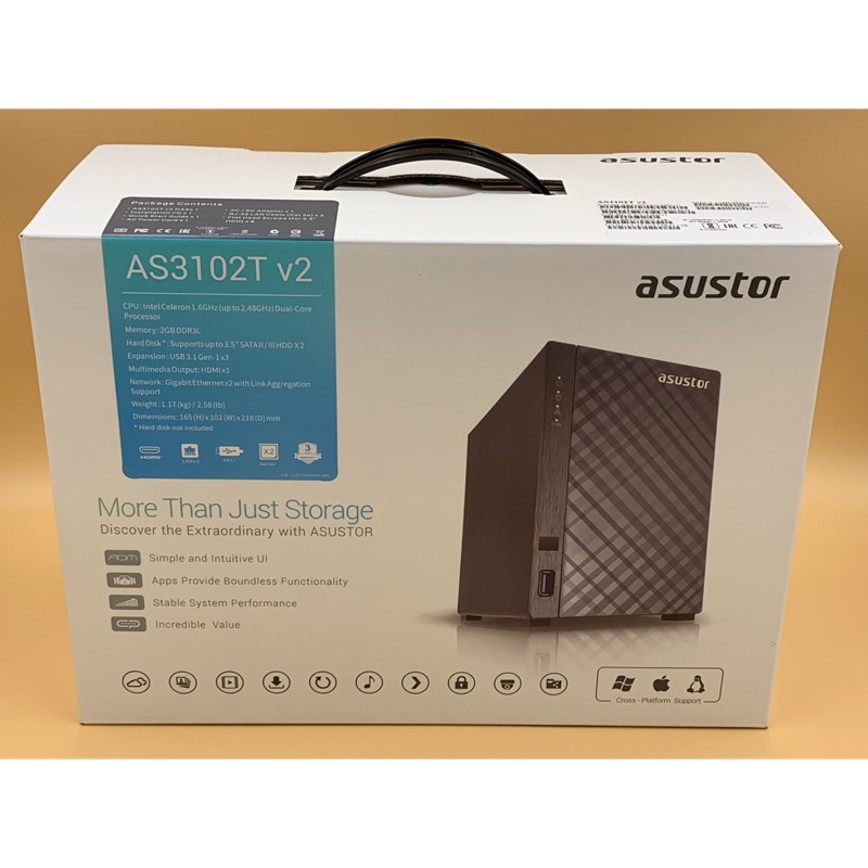 [福利品] 華芸 Asustor AS3102T V2 2Bay NAS 網路硬碟伺服器 | 蝦皮購物