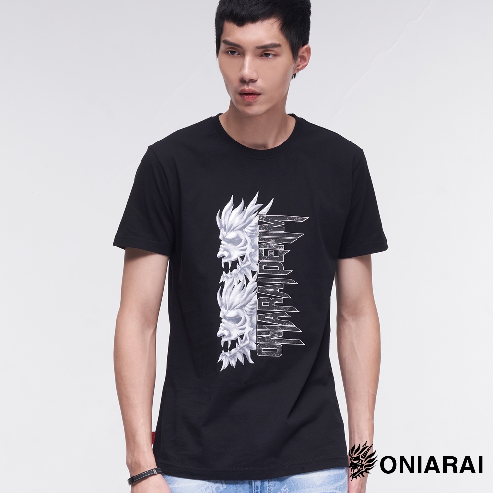 BLUE WAY 鬼洗 ONIARAI-金屬光素描立體鬼頭短袖TEE恤(黑)/00329 | 蝦皮購物