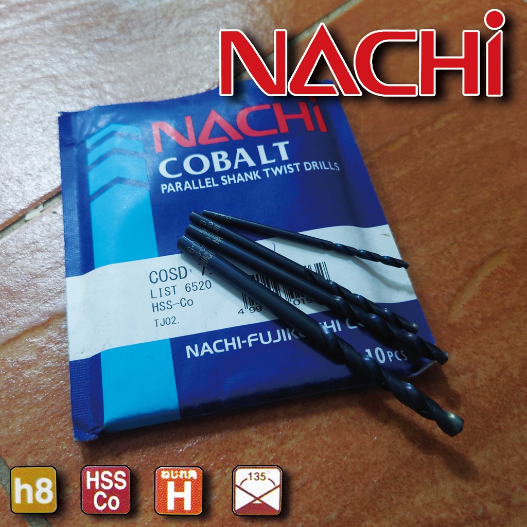 【含稅】日本NACHI HSS-CO規格:10.5mm~13.0mm【整包販售】高鈷直柄鑽頭、不銹鋼、鐵、鋁、銅、木質 | 蝦皮購物