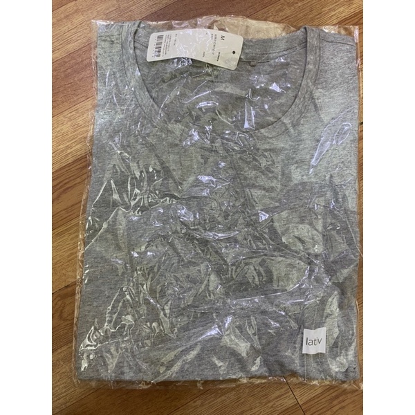 lativ純棉泡泡袖女短袖上衣-淺麻灰（M)全新未拆封 | 蝦皮購物