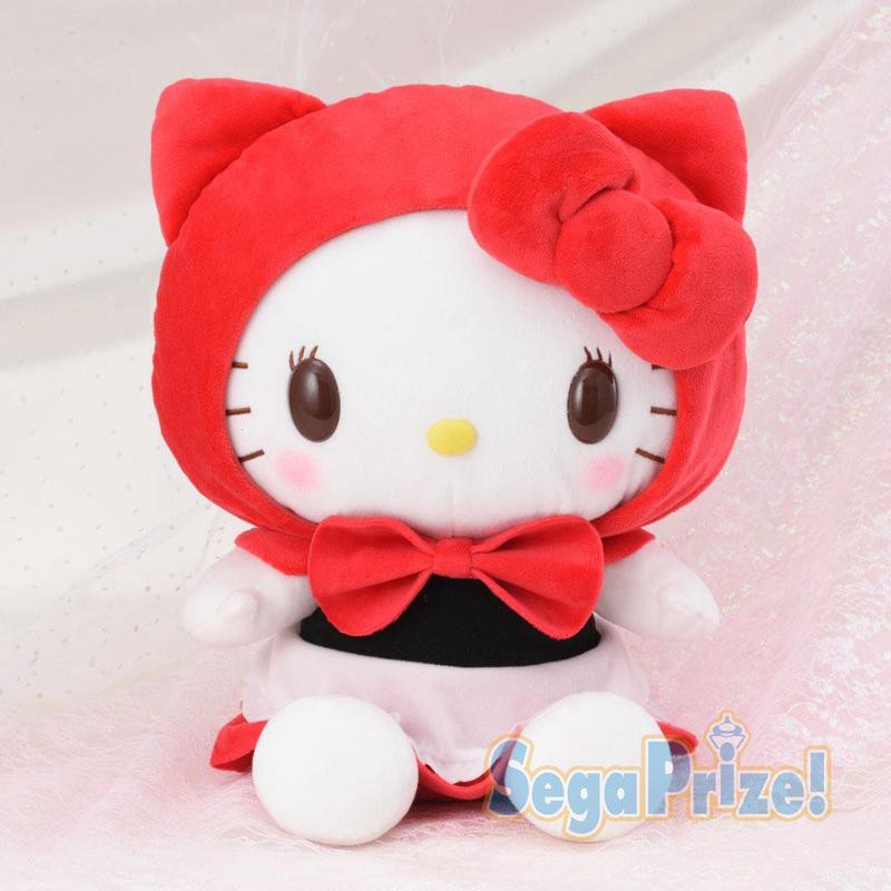 [日貨 SEGA 娃娃機景品] 三麗鷗 HELLO KITTY凱蒂貓 小紅帽 絨毛娃娃 布偶 玩偶 35cm | 蝦皮購物