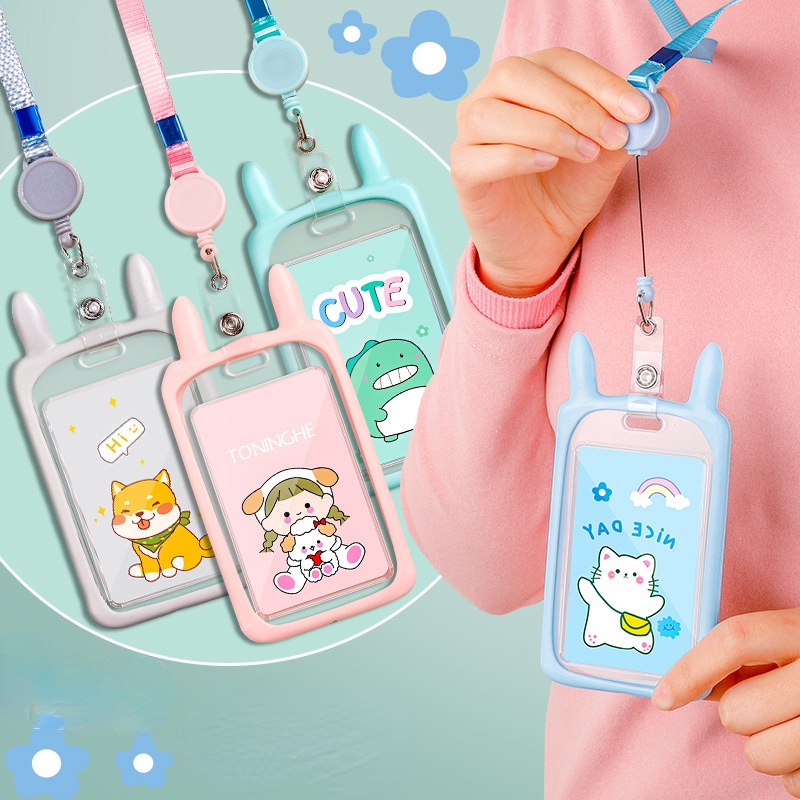 【Ang 24h出貨】卡套 學生校園公交卡套 校卡套 飯卡套 市民卡套 門禁卡胸牌校牌保護殼 軟矽膠掛脖證件透明殼 | 蝦皮購物