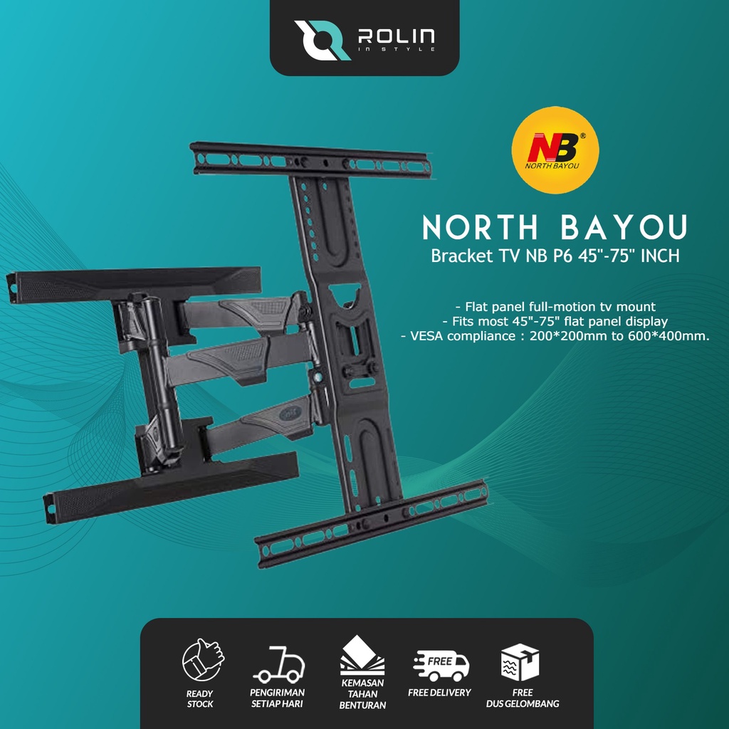 North Bayou P6 可移動電視壁掛式 45 75 LED 液晶電視支架 | 蝦皮購物