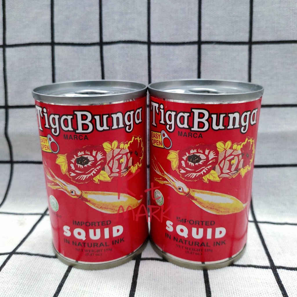 菲律賓🇵🇭 Tiga Bunga SQUID 魷魚罐 罐頭 魷魚 155g | 蝦皮購物