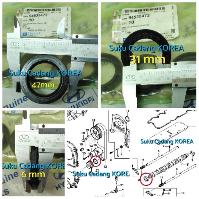 前 Askruk Seal 曲軸作為凸輪軸 Chevrolet Spark 0.8 Daewoo Matiz | 蝦皮購物