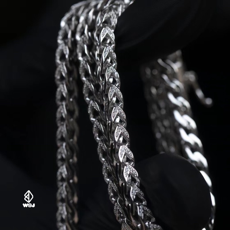 WBJ 5mm純銀法國鍊(素銀/雙面鑲嵌兩款) 純銀項鍊 | 蝦皮購物