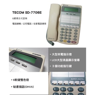 TECOM 東訊 SD-7706E X雙模話機替代SD-7506D DX-9706D DX-9906E/全新公司貨含稅 | 蝦皮購物