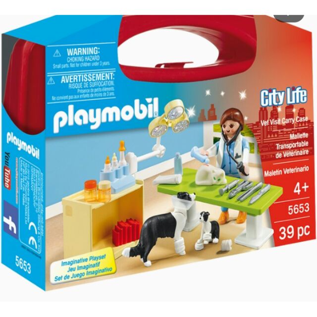 德國 摩比 PLAYMOBIL 5653 帶著走提盒 獸醫組 狗 貓 全新未拆 | 蝦皮購物