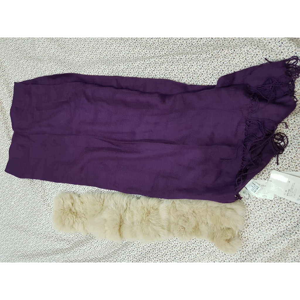 WKMK 紫色 圍巾 兔毛 全新 吊牌未拆兩用式 等於三條圍巾款式 | 蝦皮購物