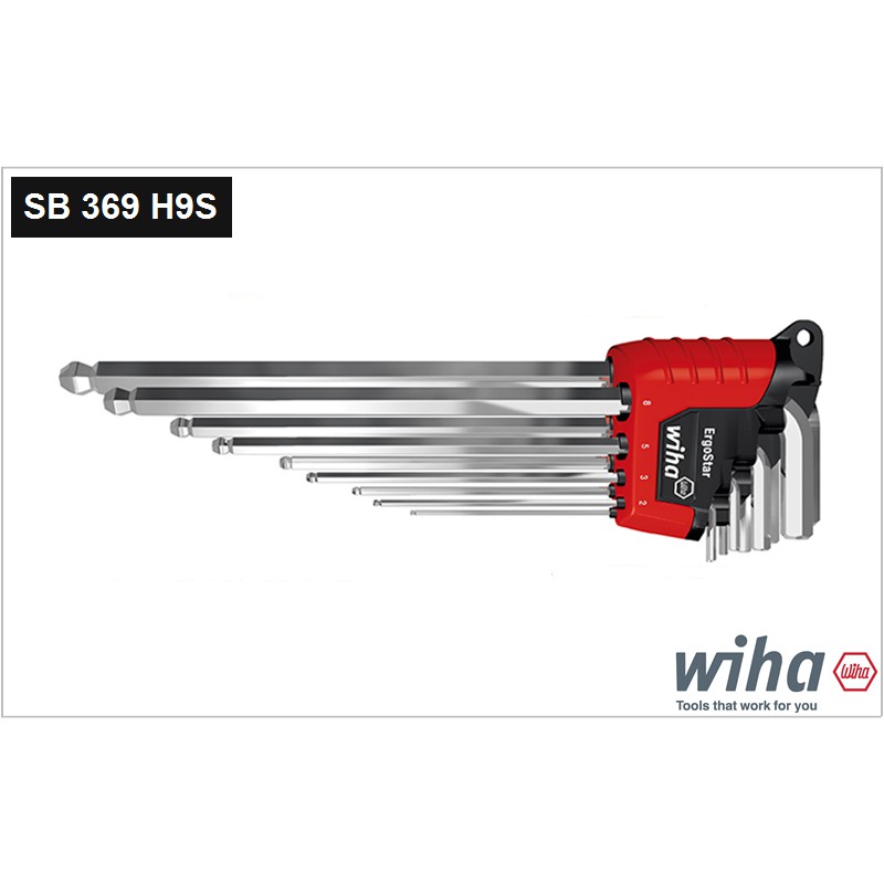 德國 Wiha 9件L型六角球頭扳手組 SB 369 H9S / 全新品公司貨 | 蝦皮購物