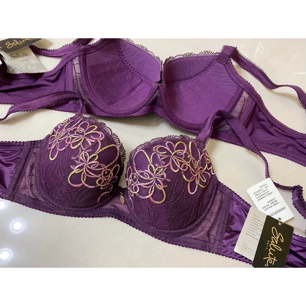 華歌爾 莎露 Salute 刺繡蕾絲 精緻內衣 70C C70 專櫃進口內衣 紫色 零碼 | 蝦皮購物