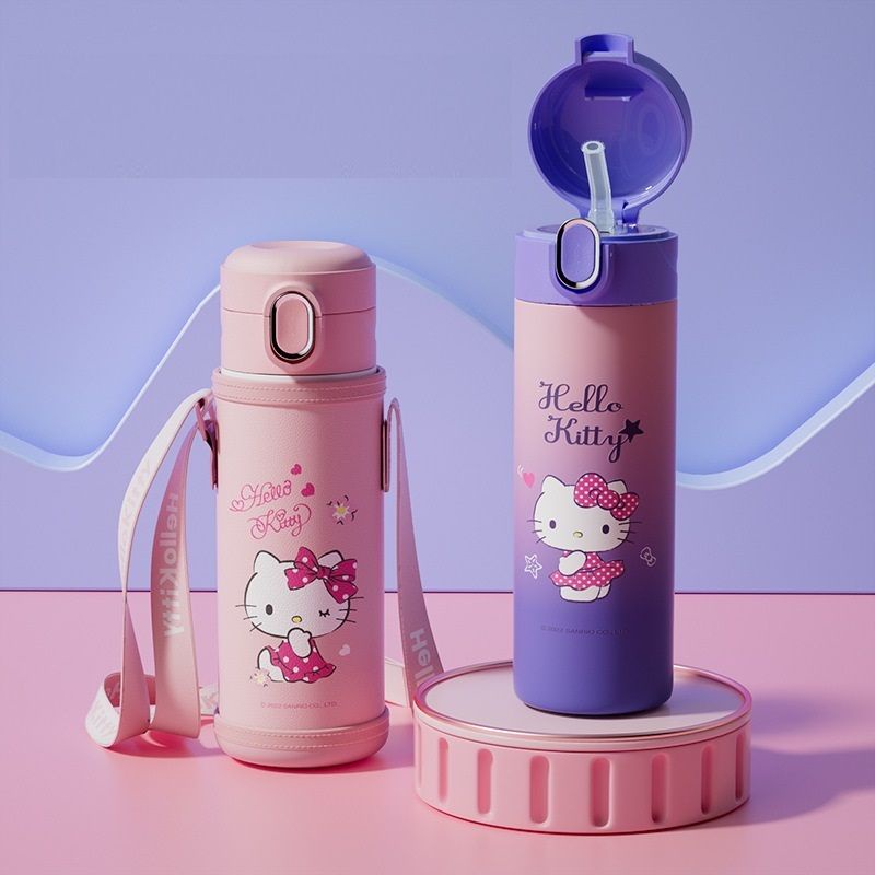 【台灣現貨 送清潔刷】三麗鷗 Hello Kitty彈跳直飲/吸管保溫瓶 460ml/480ml | 蝦皮購物