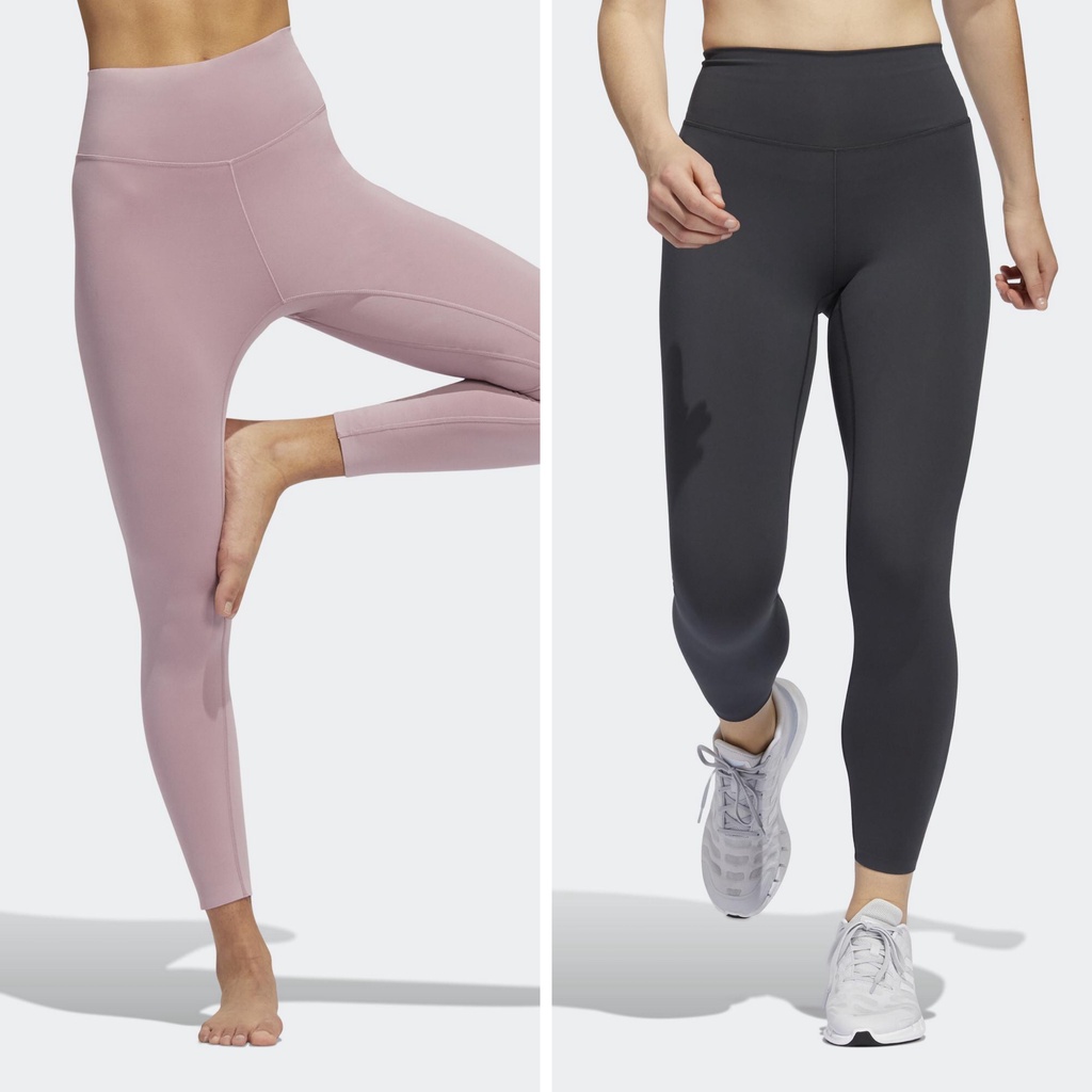 【豬豬老闆】ADIDAS YO LUX 透氣 瑜珈 運動 超高腰 九分 緊身褲 女款 紫粉HD4424 深灰HD4423 | 蝦皮購物