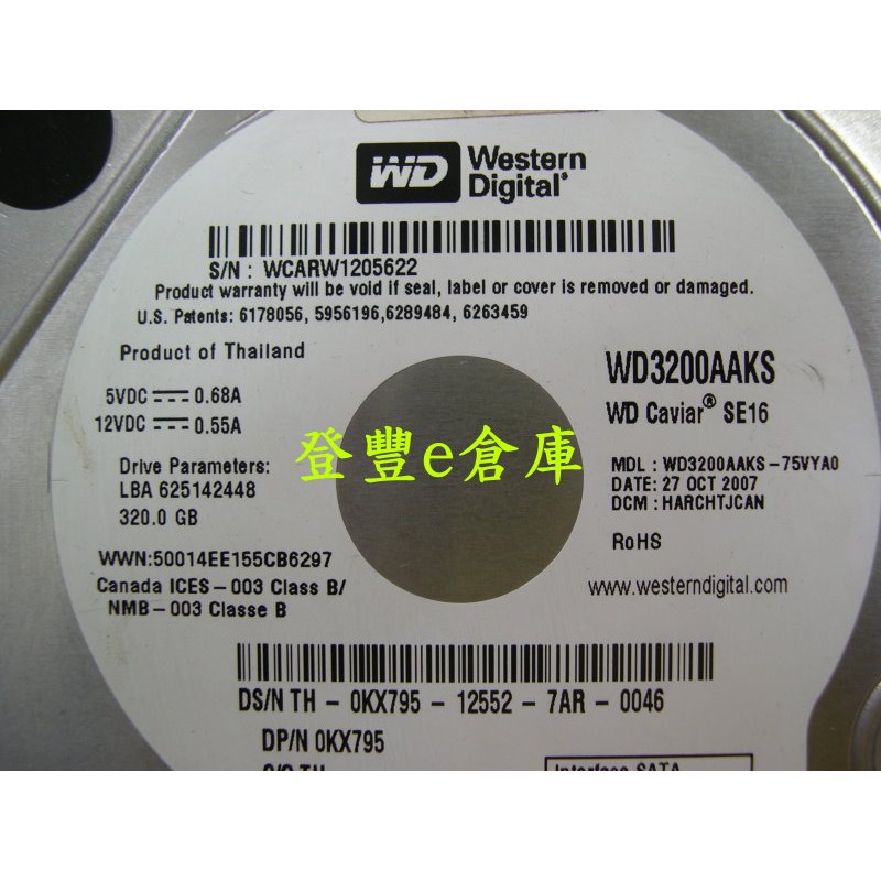 【登豐e倉庫】 YF33 WD3200AAKS-75VYA0 320G SATA2 硬碟 | 蝦皮購物