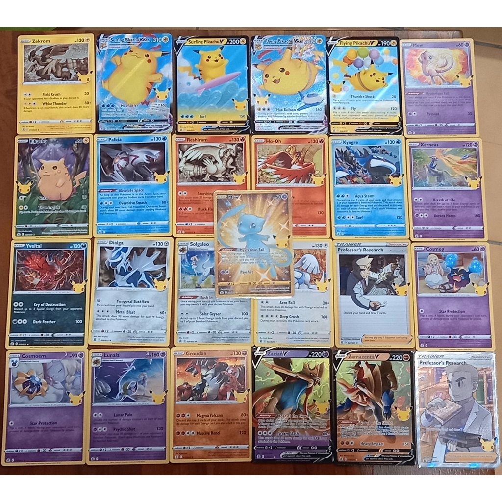 PTCG 寶可夢 美版 國際版 25th 25周年 全套 全圖大木博士 金夢幻 UR夢幻 衝浪皮卡丘 | 蝦皮購物