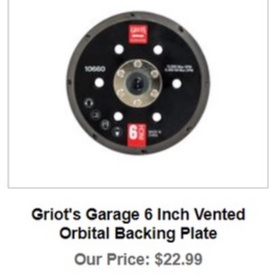 愛車美Griots Garage 6 Inch Vented Orbital Backing Plate車庫原廠背版 | 蝦皮購物