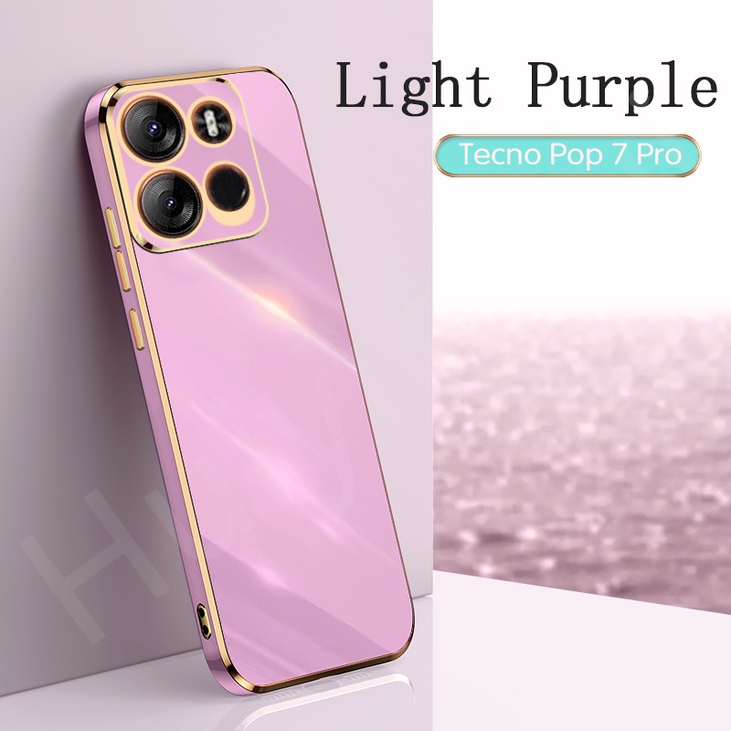Tecno Pop 7 Pro BF7 電鍍外殼 TPU 軟矽膠直邊電鍍外殼 | 蝦皮購物