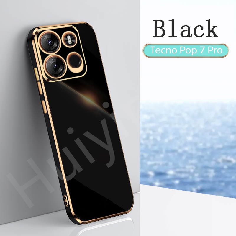 Tecno Pop 7 Pro BF7 電鍍外殼 TPU 軟矽膠直邊電鍍外殼 | 蝦皮購物