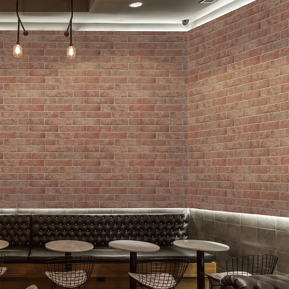 【超值組合】台灣製 無甲醛壁紙+白膠 安全無毒 立體壓紋 3D立體 仿磚紋牆貼磚牆100x53公分+白膠1kg | 蝦皮購物