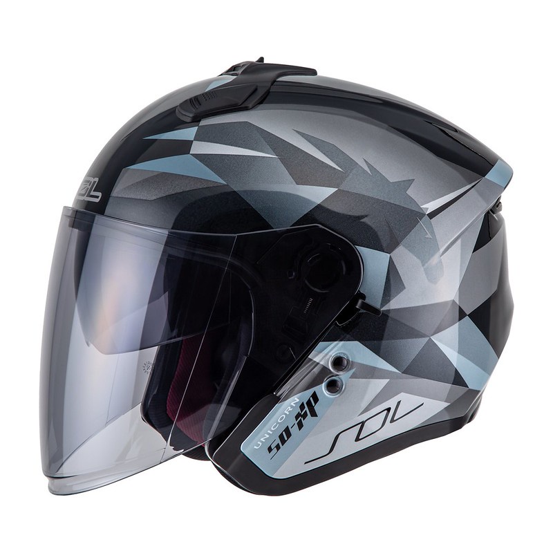 SOL 安全帽 SOXP SO-XP 獨角獸 黑銀 半罩 3/4罩 內藏墨鏡 雙D扣 雙層鏡 加長鏡片 輕量化《比帽王》 | 蝦皮購物