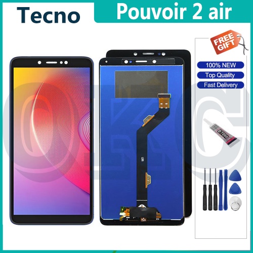 適用於 Tecno Pouvoir 2 Air / LB6 LCD 顯示屏觸摸屏數字化儀全套組件 LCD 更換零件 | 蝦皮購物