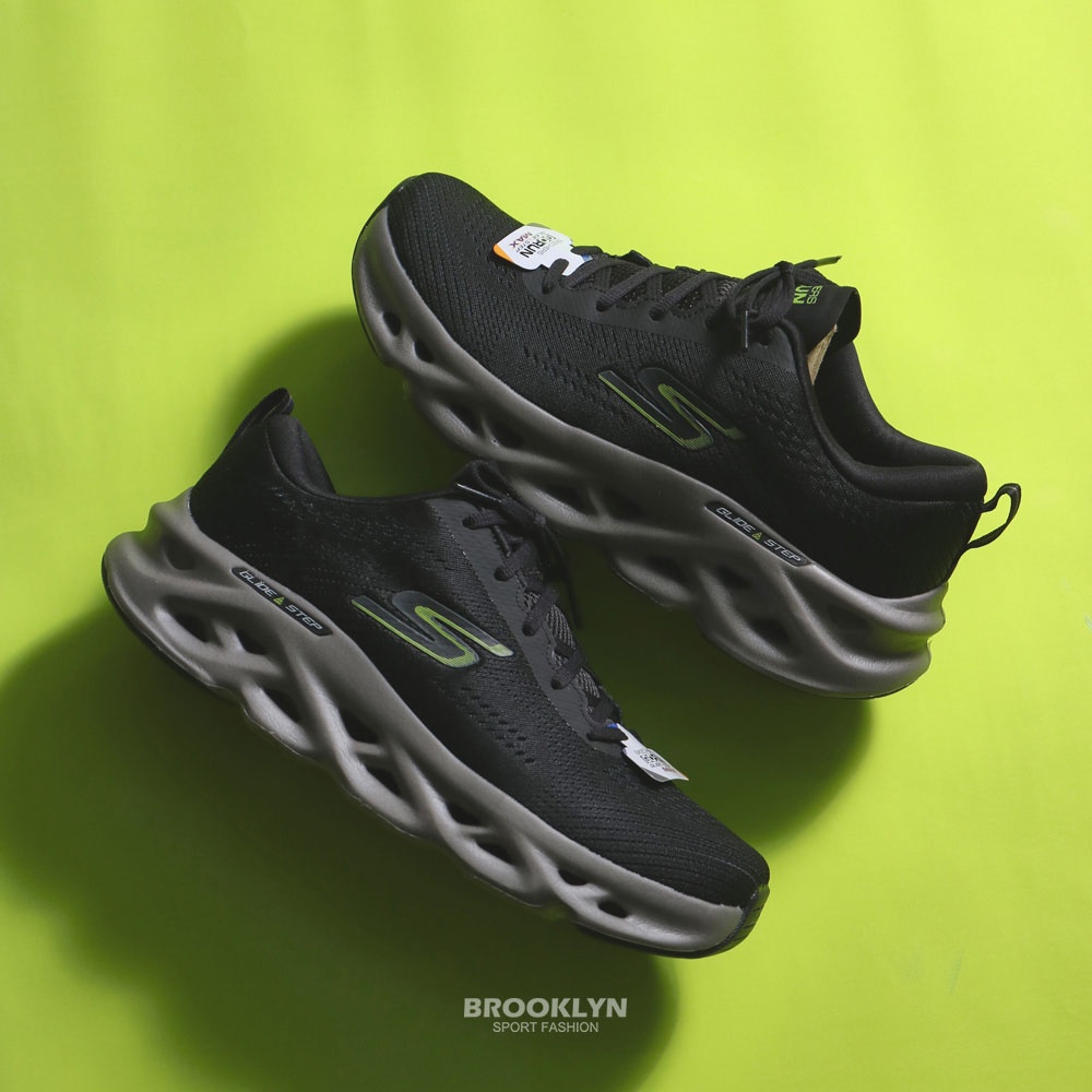 SKECHERS 慢跑鞋 GO RUN GLIDE STEP MAX 黑 金屬灰 男 (布魯克林) 220303BKLM | 蝦皮購物