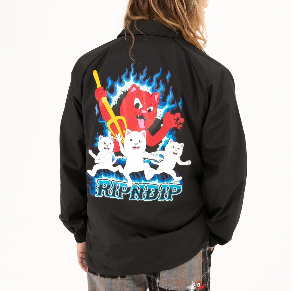 RIPNDIP HADES COACH JACKET 黑帝斯 黑色 教練外套 中指貓 台灣總代理-ALL | 蝦皮購物