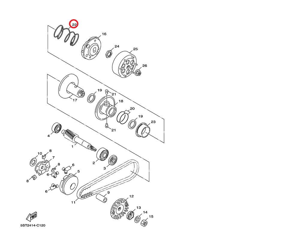 YAMAHA 原廠 新 VINO 50 歡喜 50 大彈簧 彈簧 壓力彈簧 料號：5ST-E7683-00 | 蝦皮購物