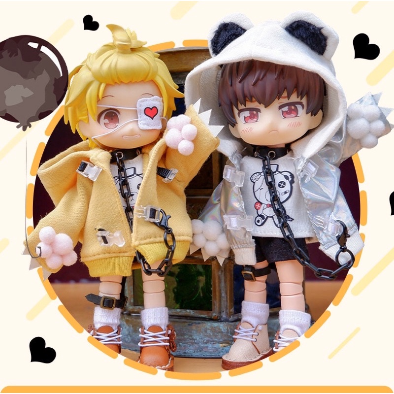 《絕版現貨》【風閣】 病嬌 小熊 套裝 - ob11 黏土人 gcs 12分娃 娃套裝 娃衣 配件 ob11服裝 外套 | 蝦皮購物