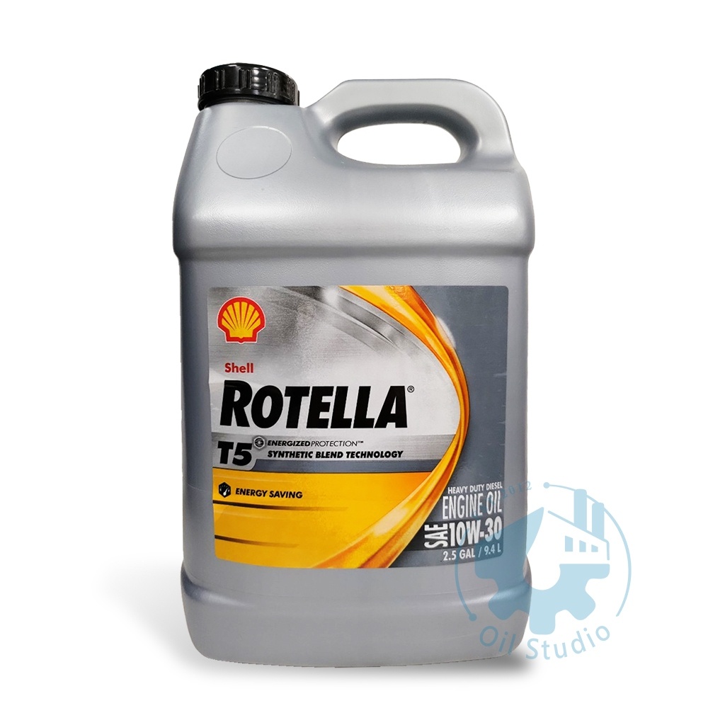 《油工坊》Shell ROTELLA T5 10W30 合成 機油 5期 CJ-4 SM 重型 貨車 柴油 9.4L | 蝦皮購物