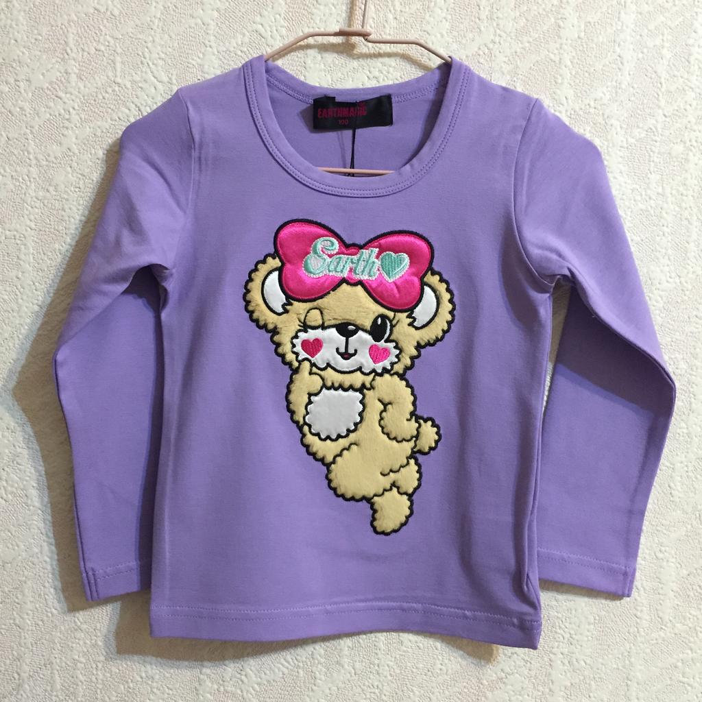 全新現貨 日本 earthmagic em 長袖立體熊圖T 紫/桃 100公分 | 蝦皮購物