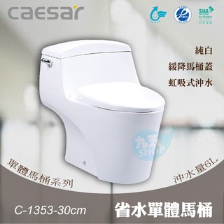 含稅 附發票 《中部免運》CAESAR凱撒衛浴 C1353-30cm 省水單體馬桶 奈米抗菌/抗汙 純白『九五居家』 | 蝦皮購物