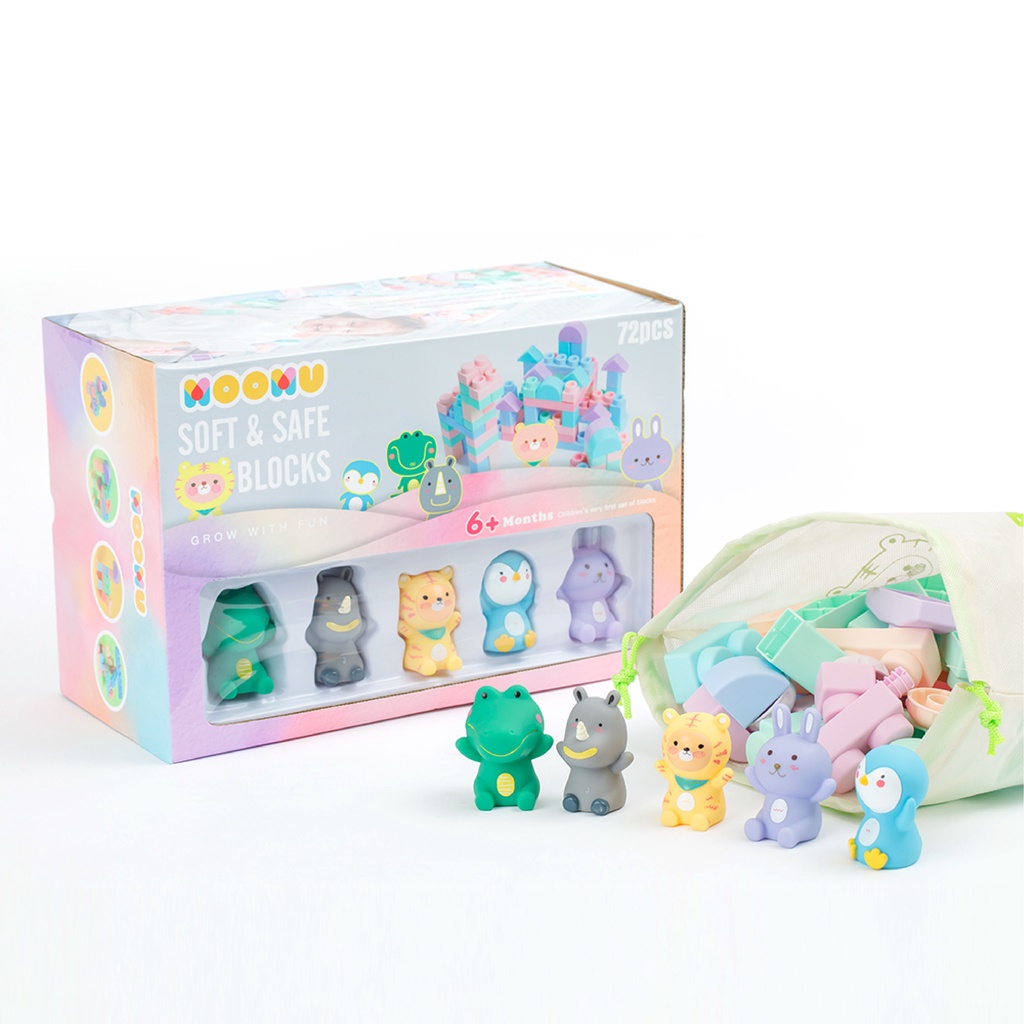 〝MOOMU〞馬卡香草軟積木120片(桶)/72片動物造型手指積木公仔5入/軟積木40片/造型軟積木12片 | 蝦皮購物