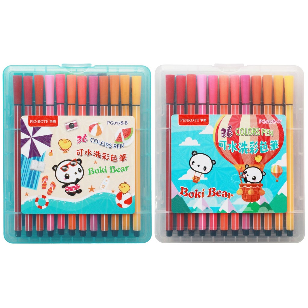 PENROTE 36色細桿盒裝水洗彩色筆 | 蝦皮購物