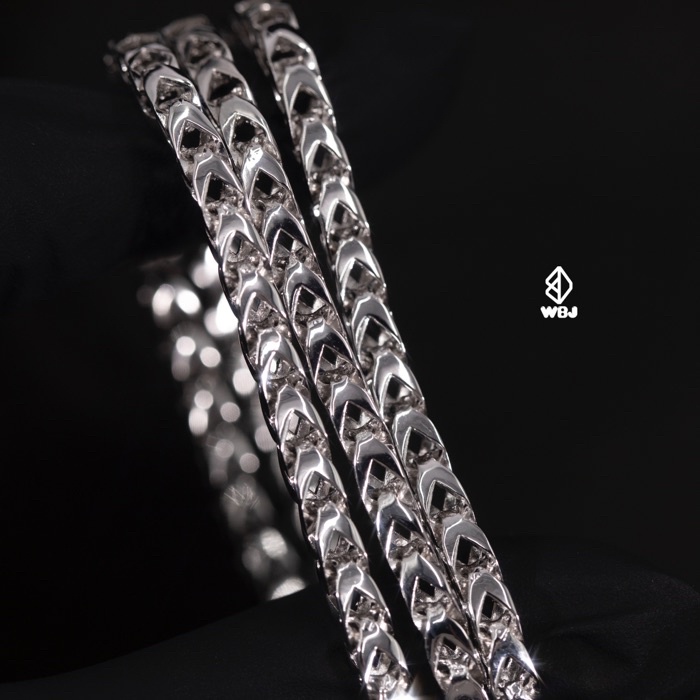 WBJ 5mm純銀法國鍊(素銀/雙面鑲嵌兩款) 純銀項鍊 | 蝦皮購物