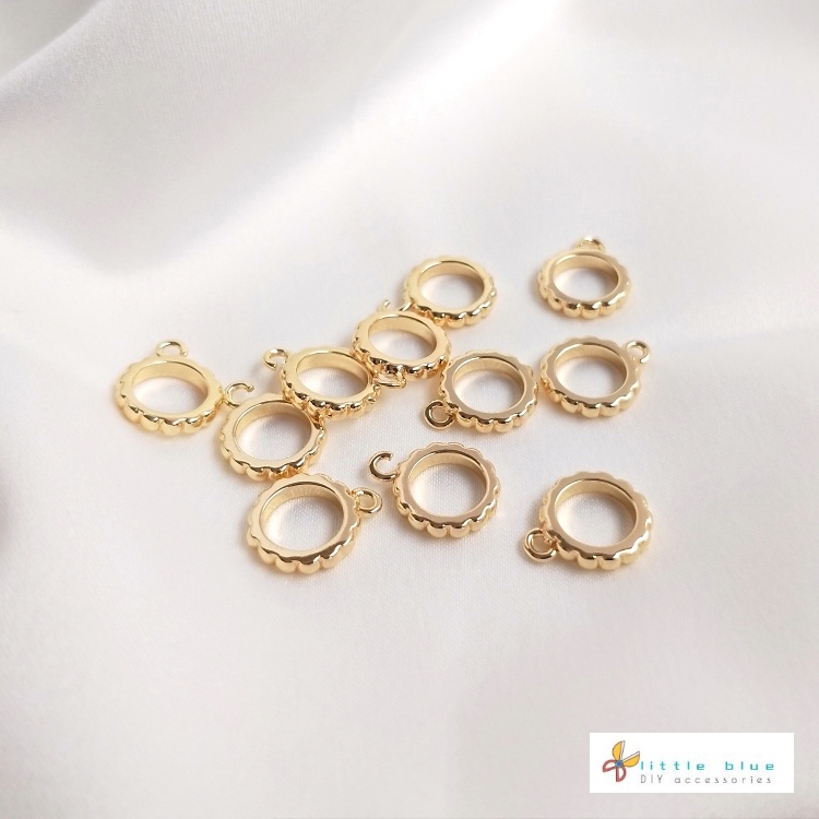 吊飾 吊飾情侶 吊墜 diy 14k 包金 手作 手作材料包 掛件 保色 花邊閉口圈 帶開口環吊墜 環 吊飾圈吊扣 | 蝦皮購物