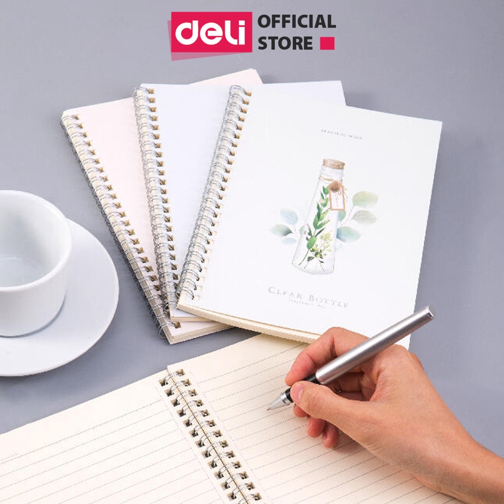 筆記本 A5 Twisted Nape 120 Deli Pages 橫襯花卉圖案封面-金屬貓/隨機圖案魚-學生春季筆記 | 蝦皮購物