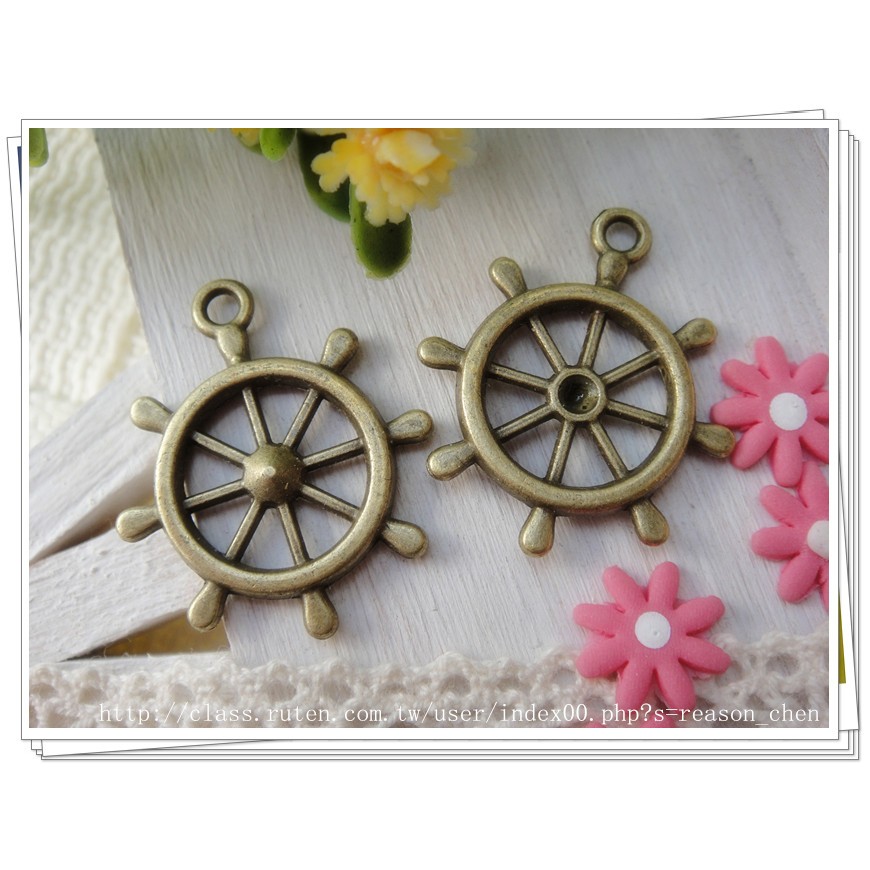 (DB330)小綠蛙精品&手作材料//古青銅色合金配件//船舵//28mm*24mm/零售,秤重包 | 蝦皮購物