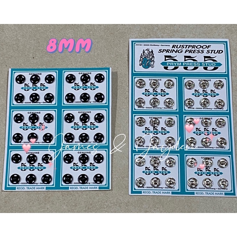 [8mm] 555 按扣按鈕 / Snap butang / Tik Tiak butang 來自德國 - 防銹 | 蝦皮購物