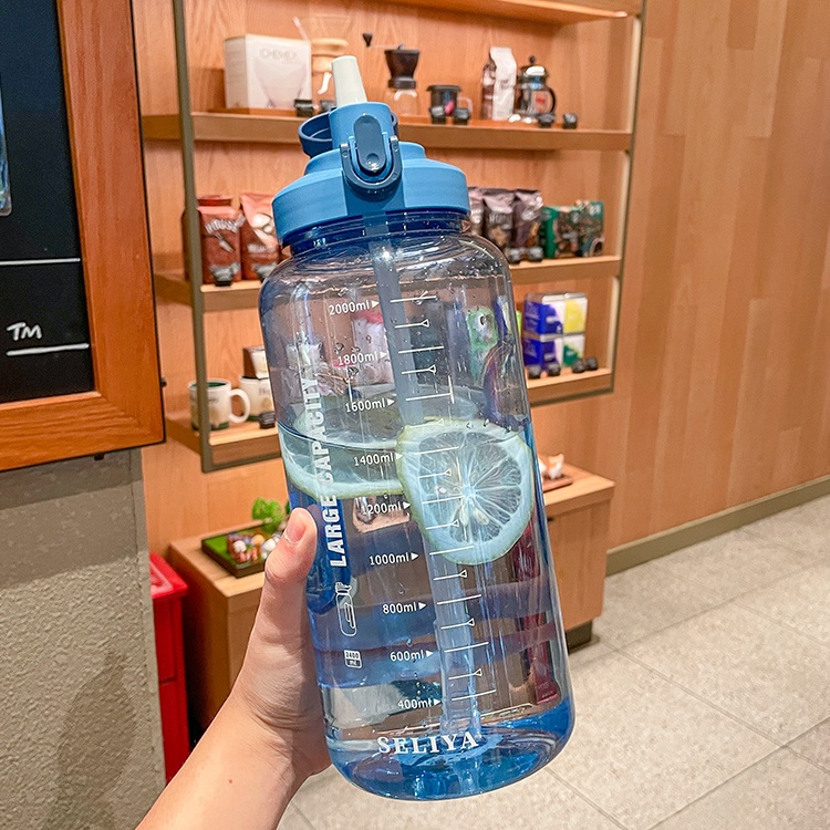 ⚡️ 透明2000ml Tritan 2公升大水壺 運動水壺 透明水壺 健身 附吸管 冷水壺 溫水壺 | 蝦皮購物